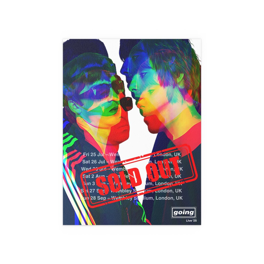 Oasis Reunion Live '25 Psychedelic Art Print / Poster Wembley London ...