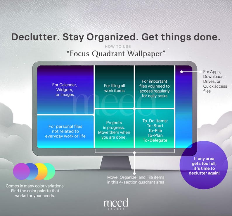 Desktop Organizer Wallpaper Background VIOLET SKY Purple Blue Desktop ...