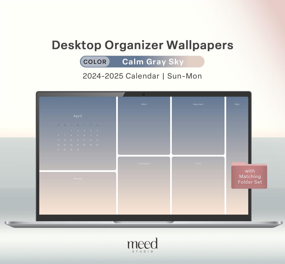 Desktop Organizer Wallpaper Background CALM GRAY Sky Gradient Desktop ...