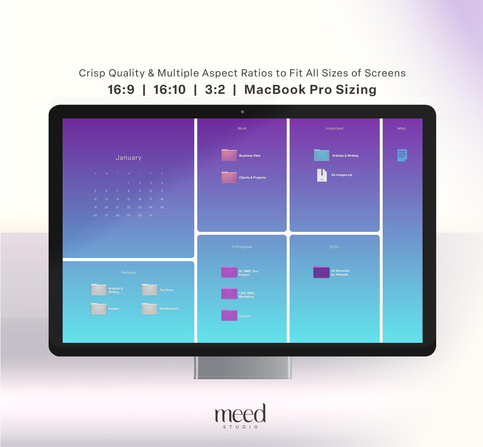 Desktop Organizer Wallpaper Background VIOLET SKY Purple Blue Desktop ...