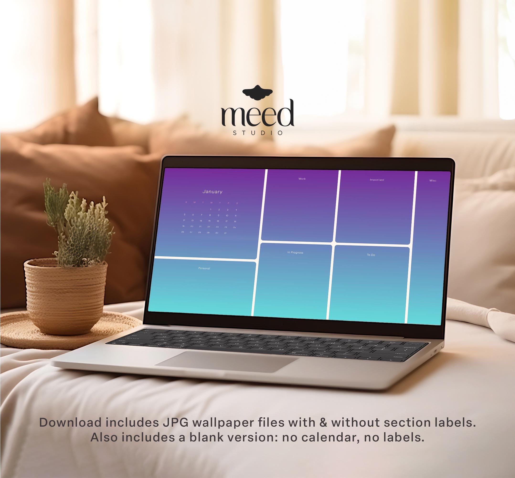 Desktop Organizer Wallpaper Background VIOLET SKY Purple Blue Desktop ...