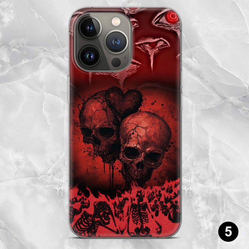 Gore Skeleton Phone Case Bloody Eye Cover for iPhone 16pro 15 14 13 12 ...