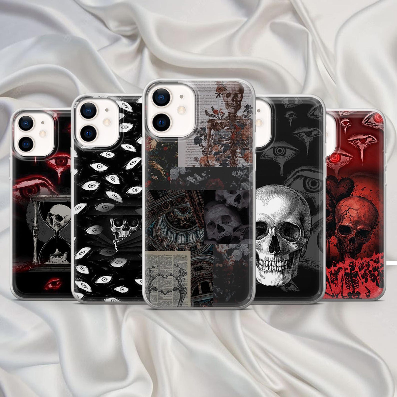 Gore Skeleton Phone Case Bloody Eye Cover for iPhone 16pro 15 14 13 12 ...