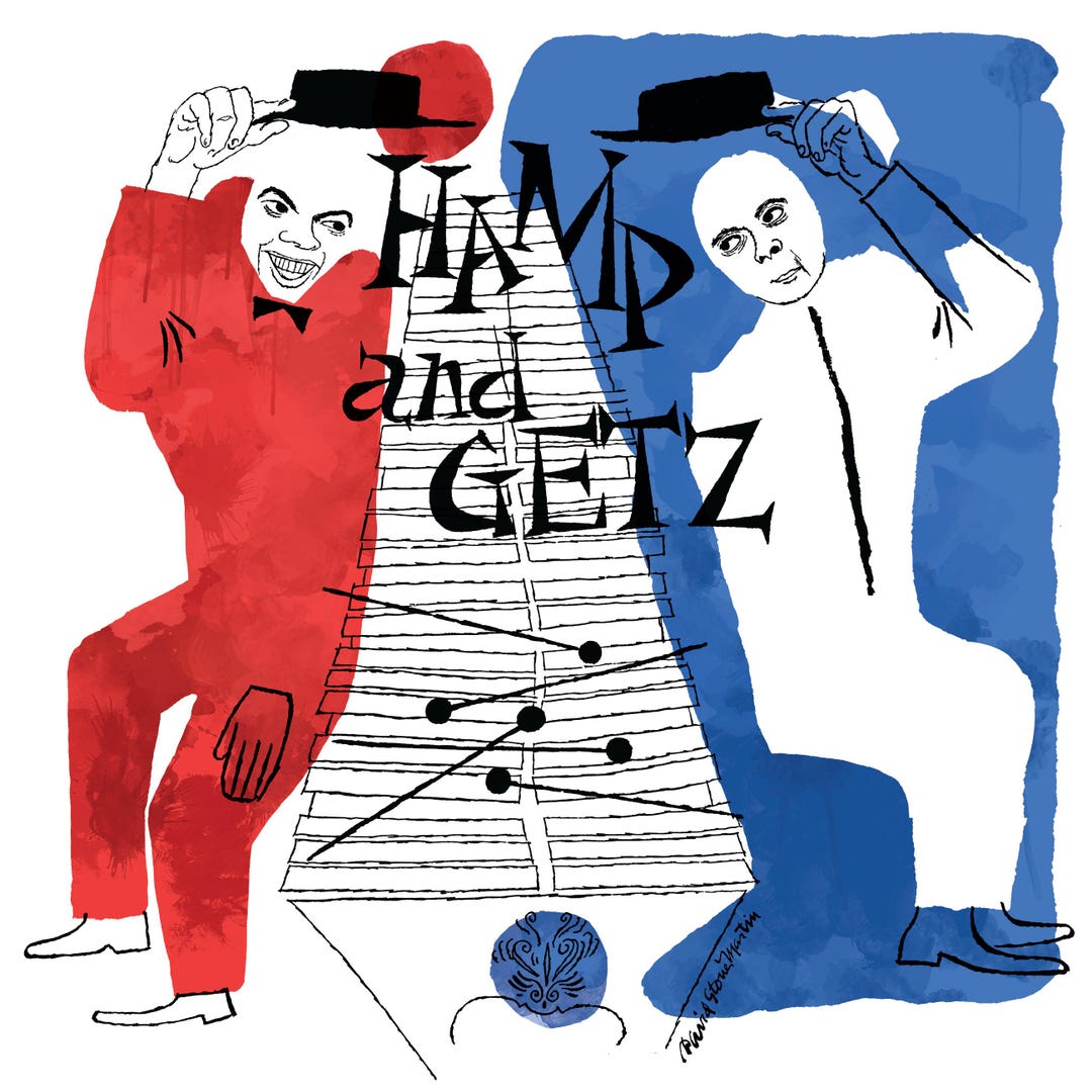 Lionel Hampton and Stan Getz, "hamp and Getz" Fine Art Print by David ...