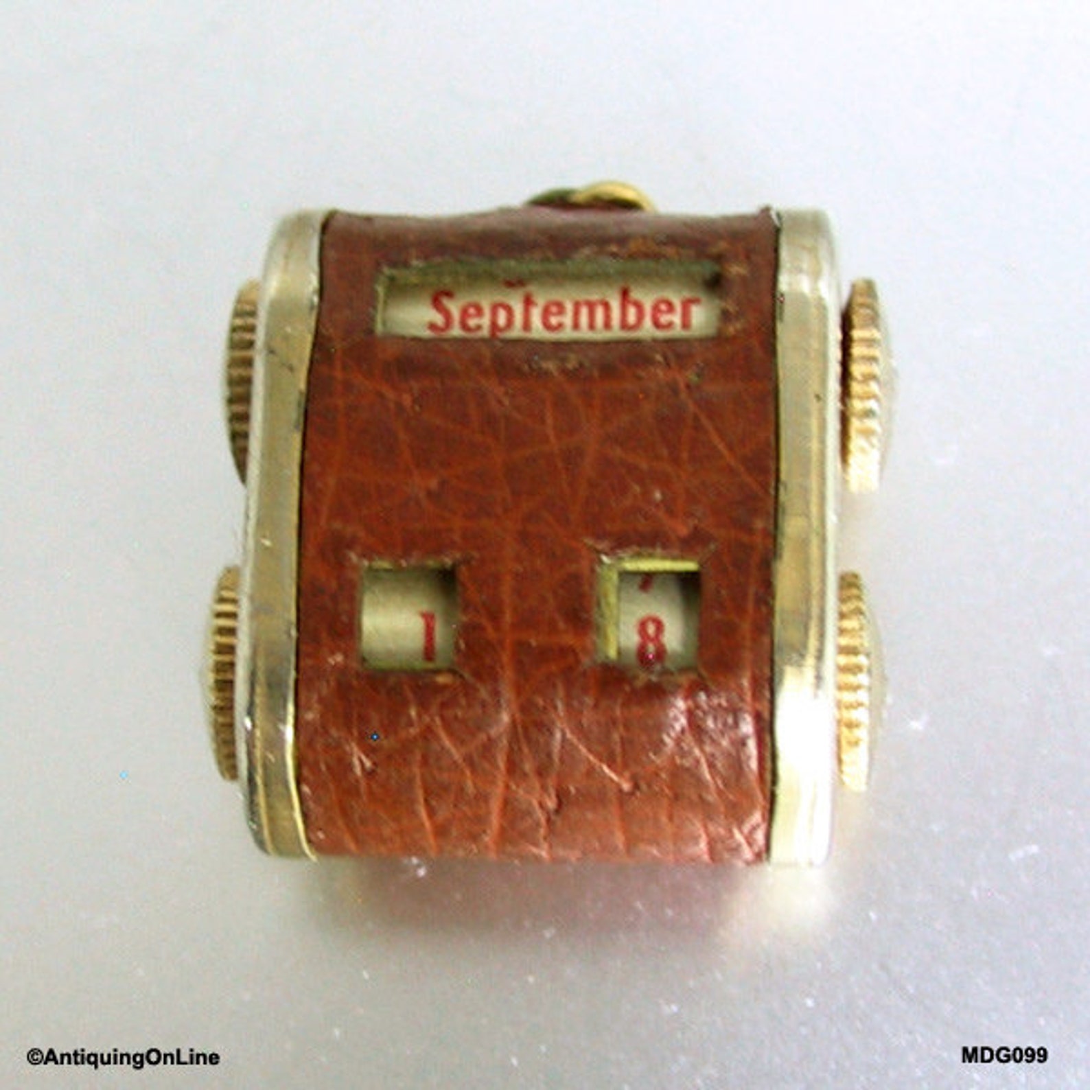 Leather Brass Rotating Calendar Charm Rare Unique Necklace - Etsy