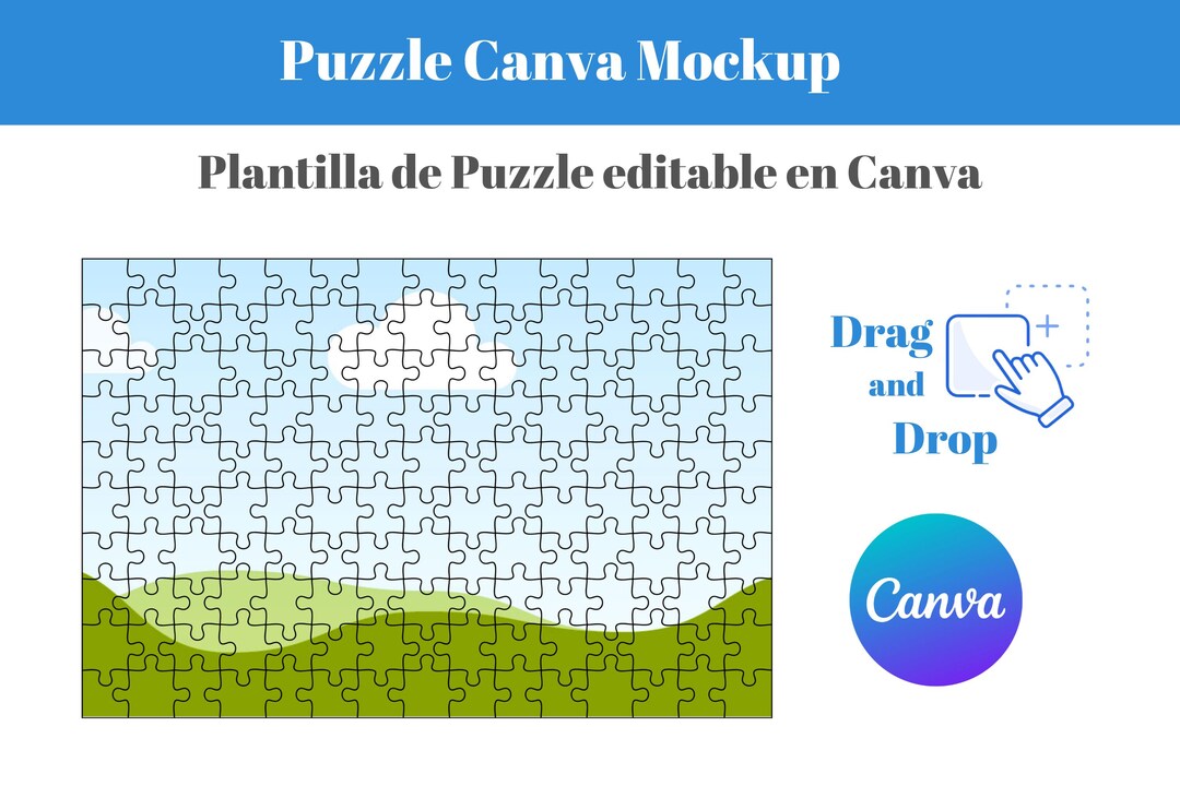 Jigsaw Puzzle Canva Frame Template, Canva Editable Frame, Printable ...
