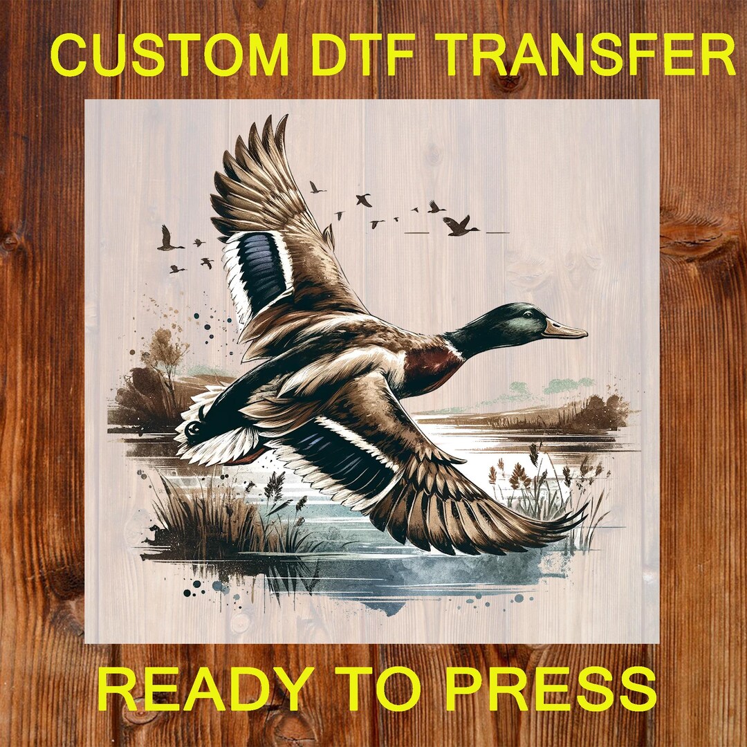 Mallard Duck Hunting DTF Ready to Press, Retro Camo Duck Hunting DTF ...