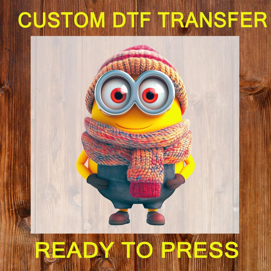 Minions DTF, Cute Minion Ready to Press, Festive Minions DTF Transfers ...