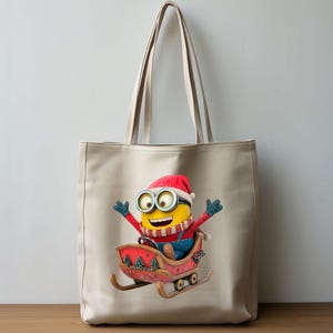 Santa Minions Sleigh DTF, Funny Christmas DTF Transfer, Festive Minions ...