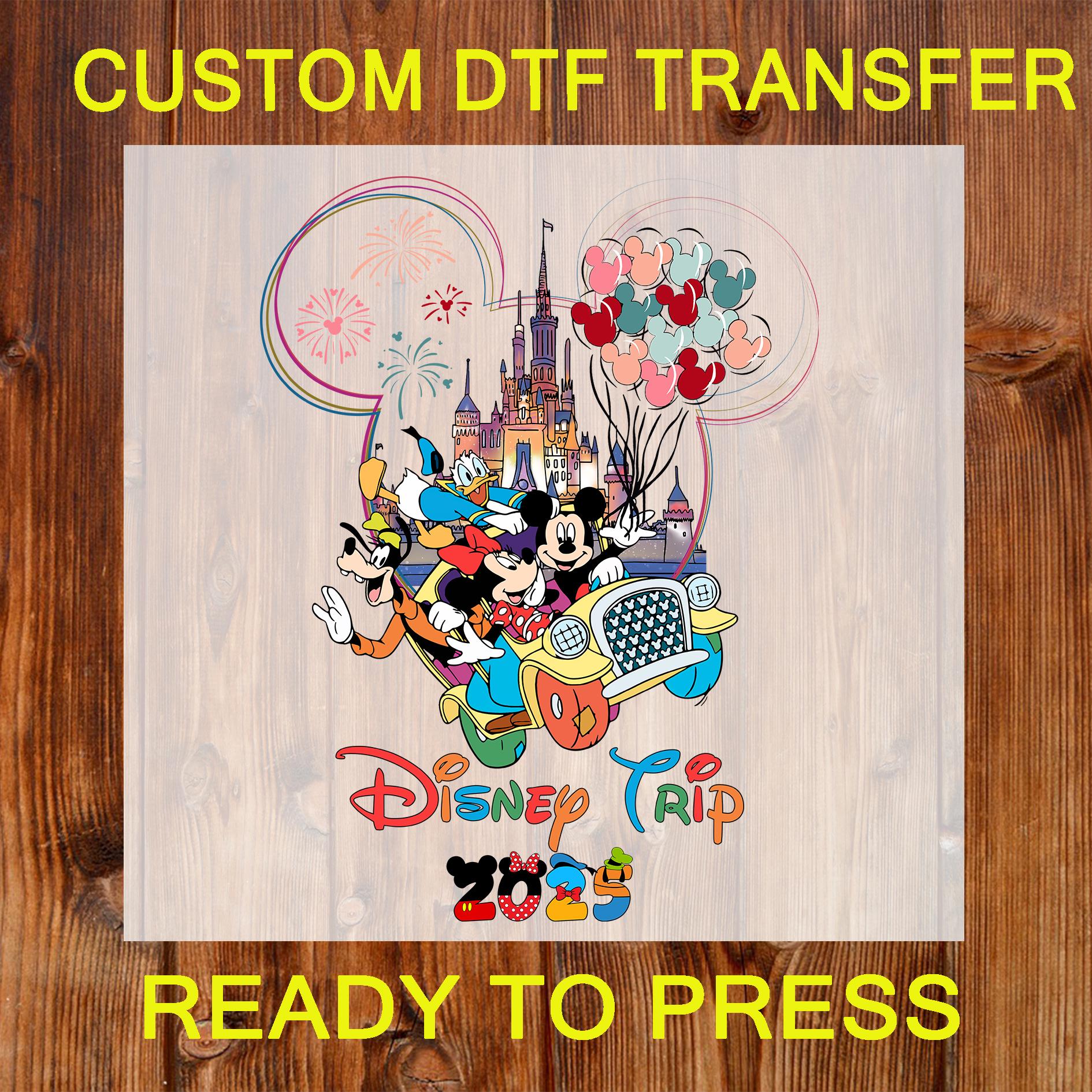 Disney 2024 Trip DTF Transfer, Ready for Press, Mickey Mouse ...