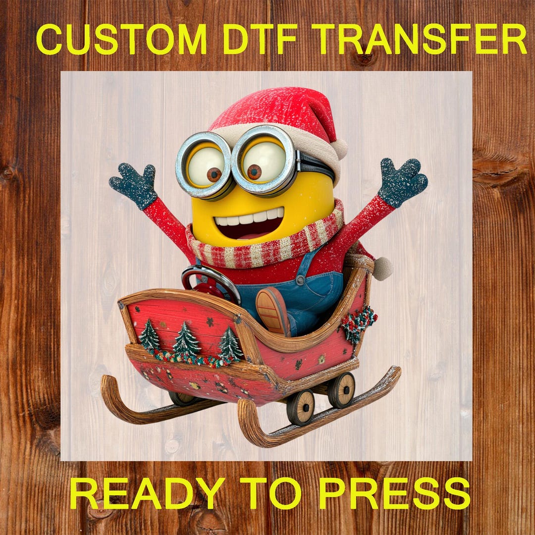 Santa Minions Sleigh DTF, Funny Christmas DTF Transfer, Festive Minions ...