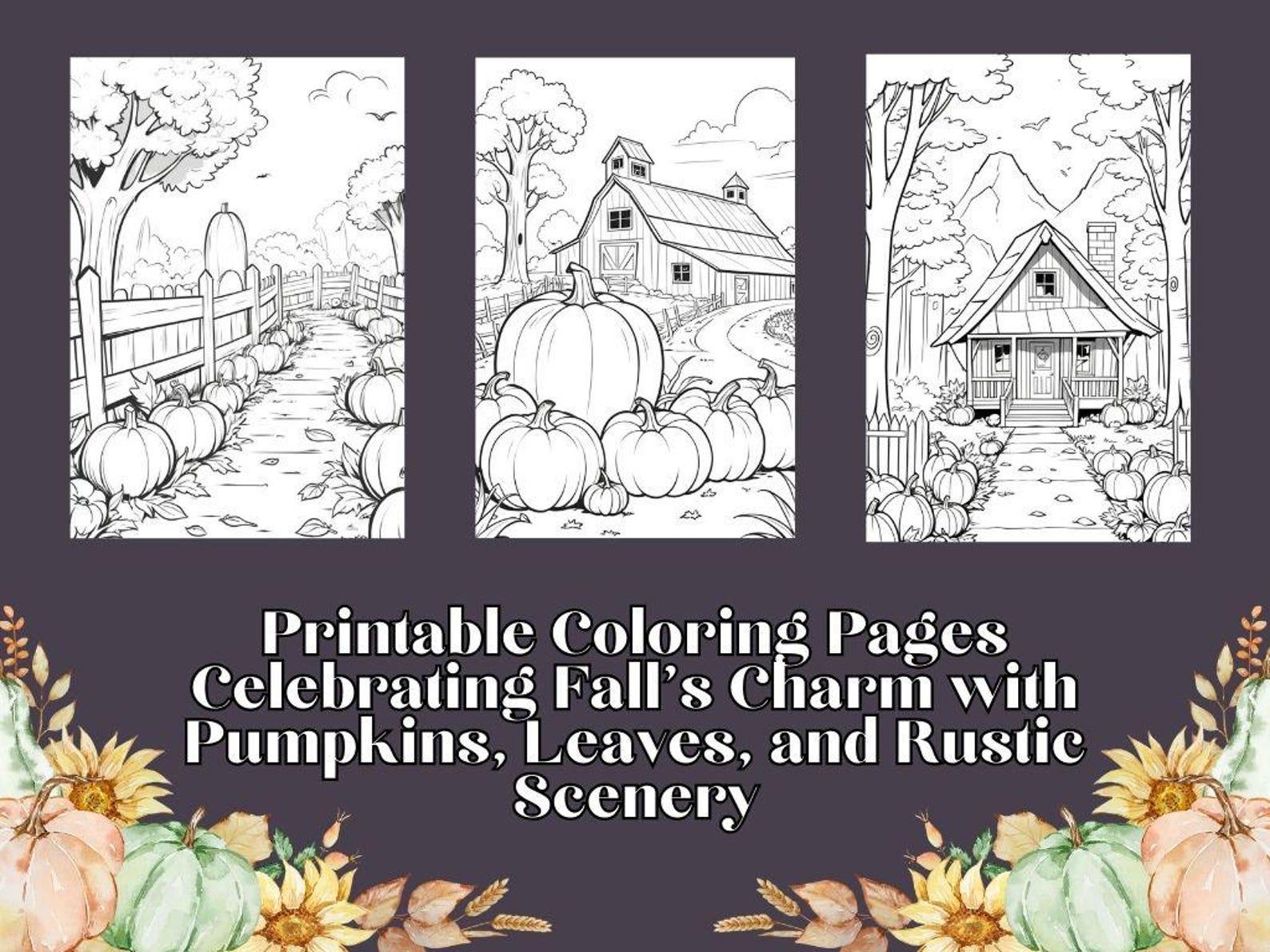 Autumn Coloring Pages | Country Autumn | Printable Coloring Pages ...