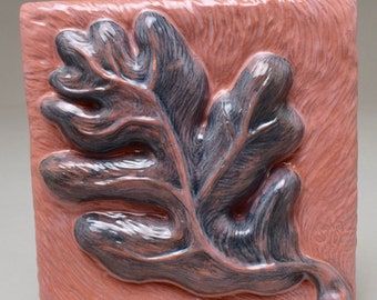 Oak Leaf Clay Tile,, Leaf Wall Art, Leaf Tiles, Oak Leaf Art, Handmade ...