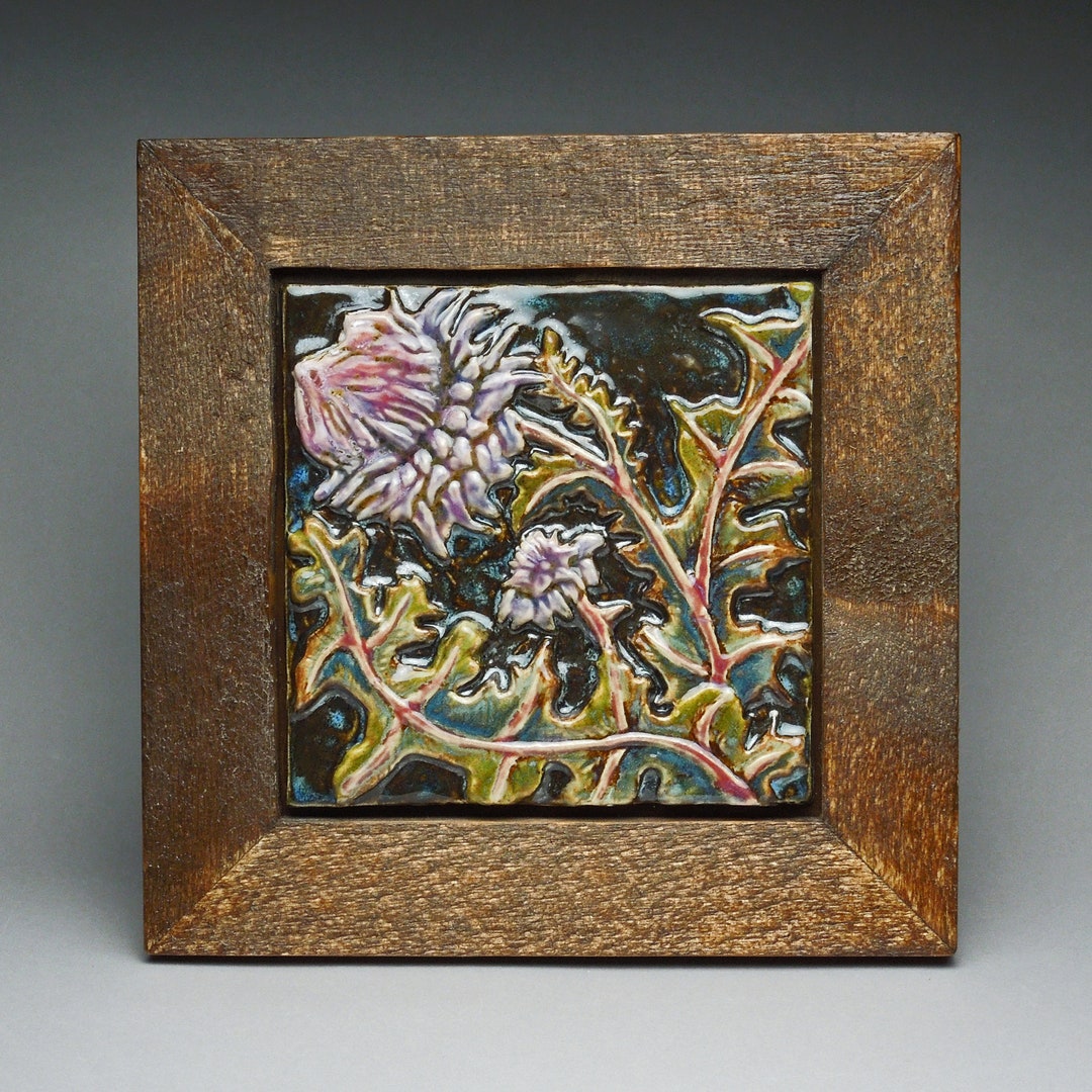 Framed Thistle Tile - Etsy