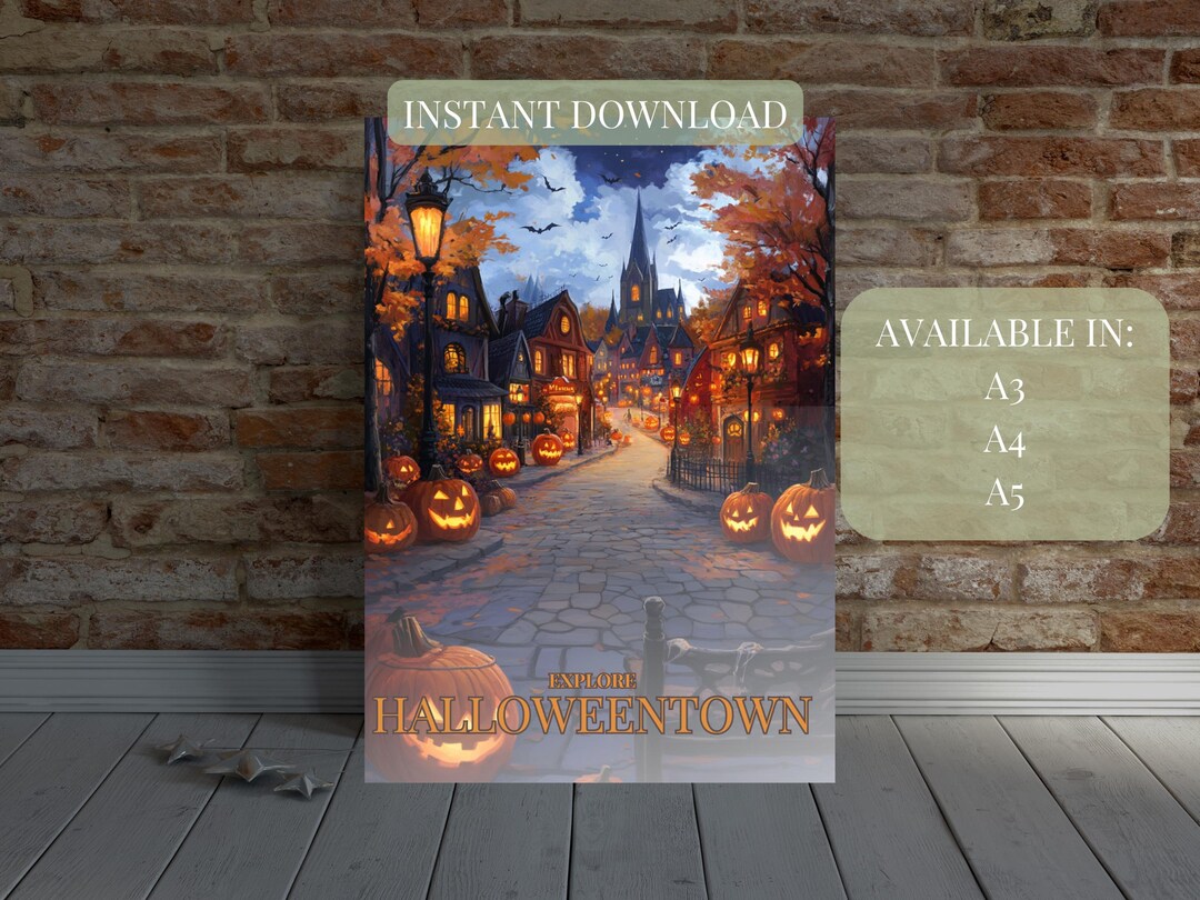 Halloweentown - Halloween Travel Poster - Digital Download - Etsy