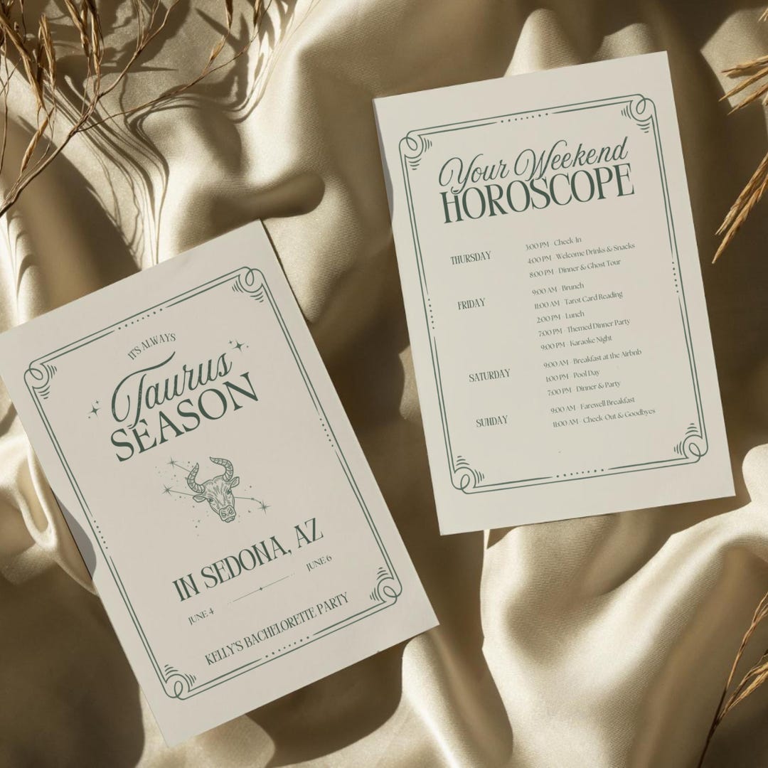 Taurus Season Zodiac Sign Bachelorette Party Invitation Editable ...