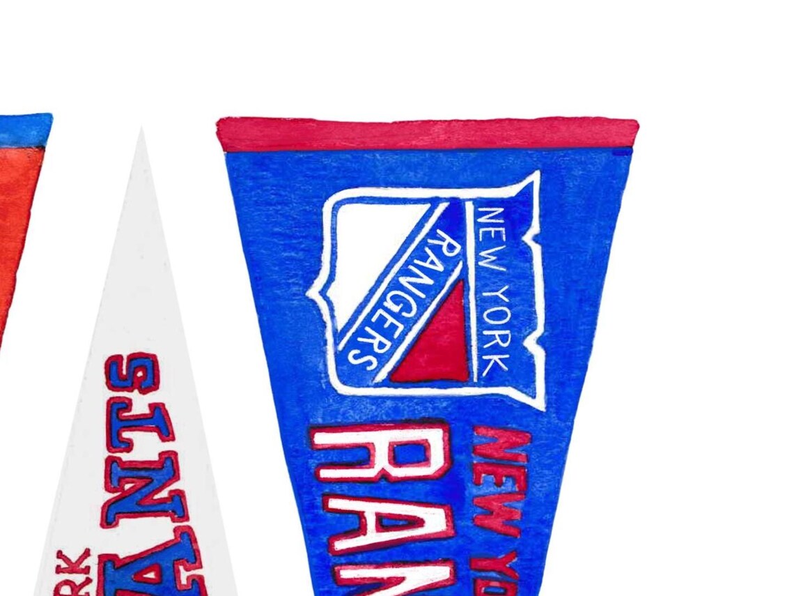 New York Sports Pennants DIGITAL DOWNLOAD: Mets, Giants, Knicks ...