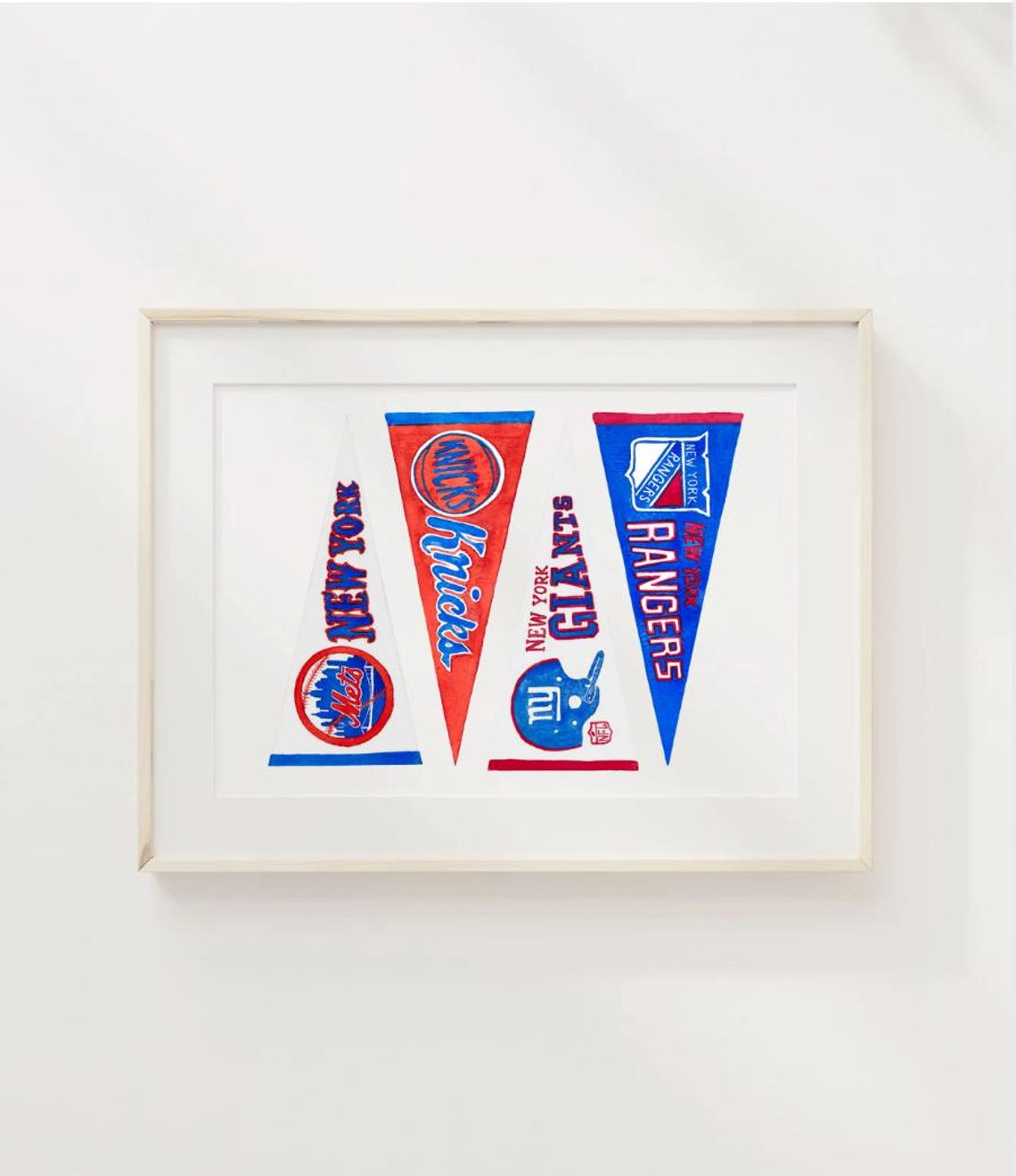New York Sports Pennants DIGITAL DOWNLOAD: Mets, Giants, Knicks ...
