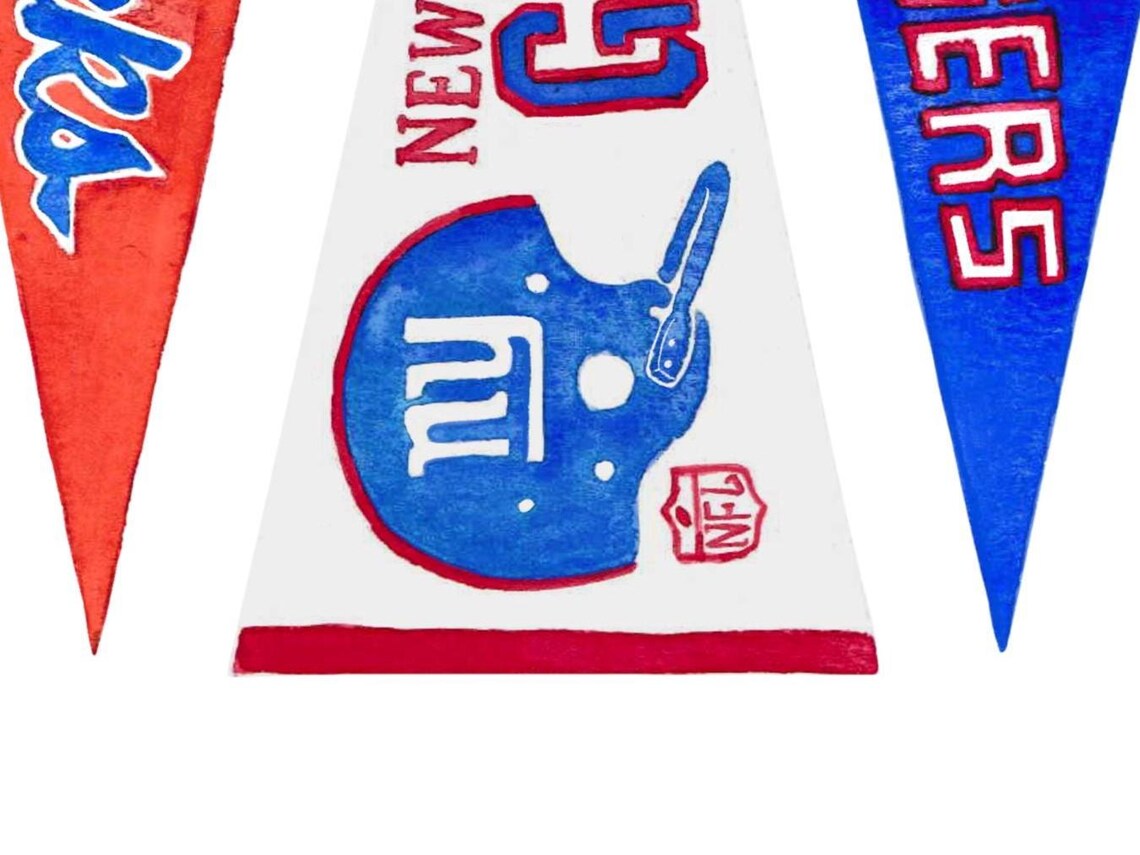 New York Sports Pennants DIGITAL DOWNLOAD: Mets, Giants, Knicks ...