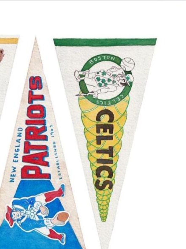 Boston Vintage Sports Pennants DIGITAL DOWNLOAD: Red Sox, Patriots ...
