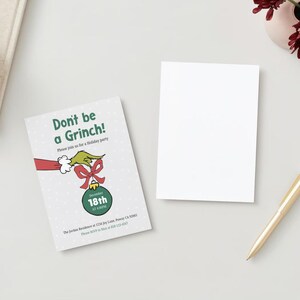 Grinch Christmas Party Invitation: Customizable Holiday Invite (digital ...