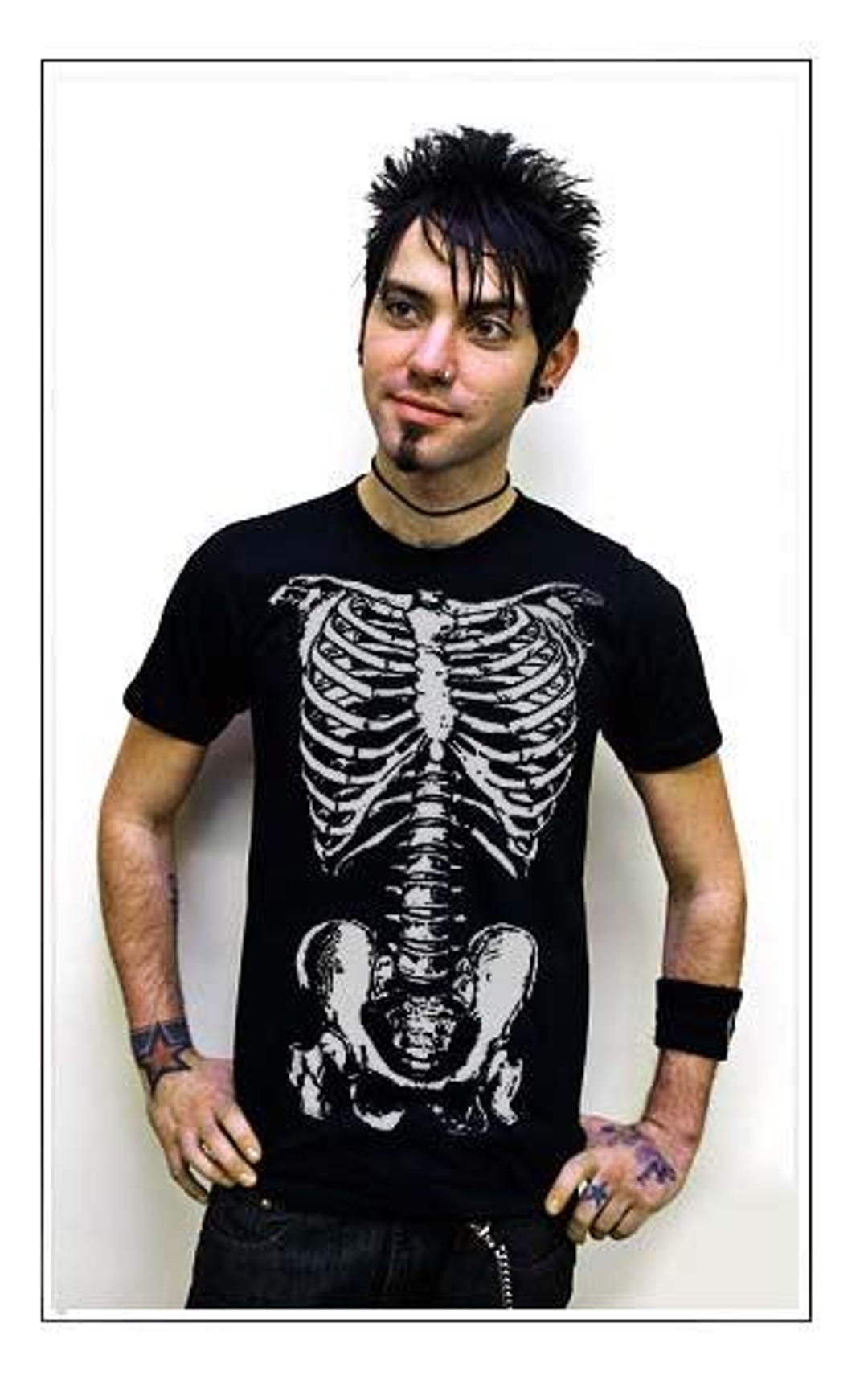 SKELETON FRONT Donnie Darko Costume Bones Emo Bw SHIRT - Etsy