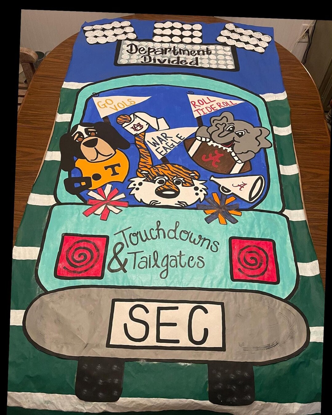 Mascot Painted Party Banner, Sec Banner, Brown Paper Banner, Football ...