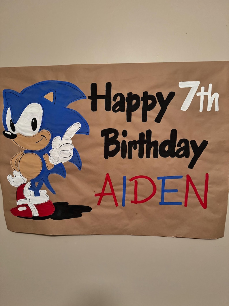 Sonic Birthday, Sonic Party Banner, Sonic the Hedgehog, Sonic Craft ...
