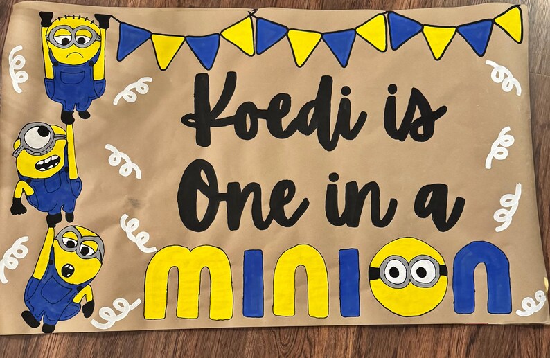 Hand-painted Minion Birthday Party Banner, Custom Theme - Etsy