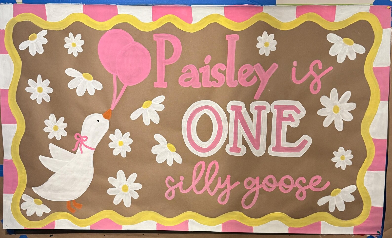 Hand-painted Silly Goose Birthday Banner, Floral Daisy Party Decor - Etsy