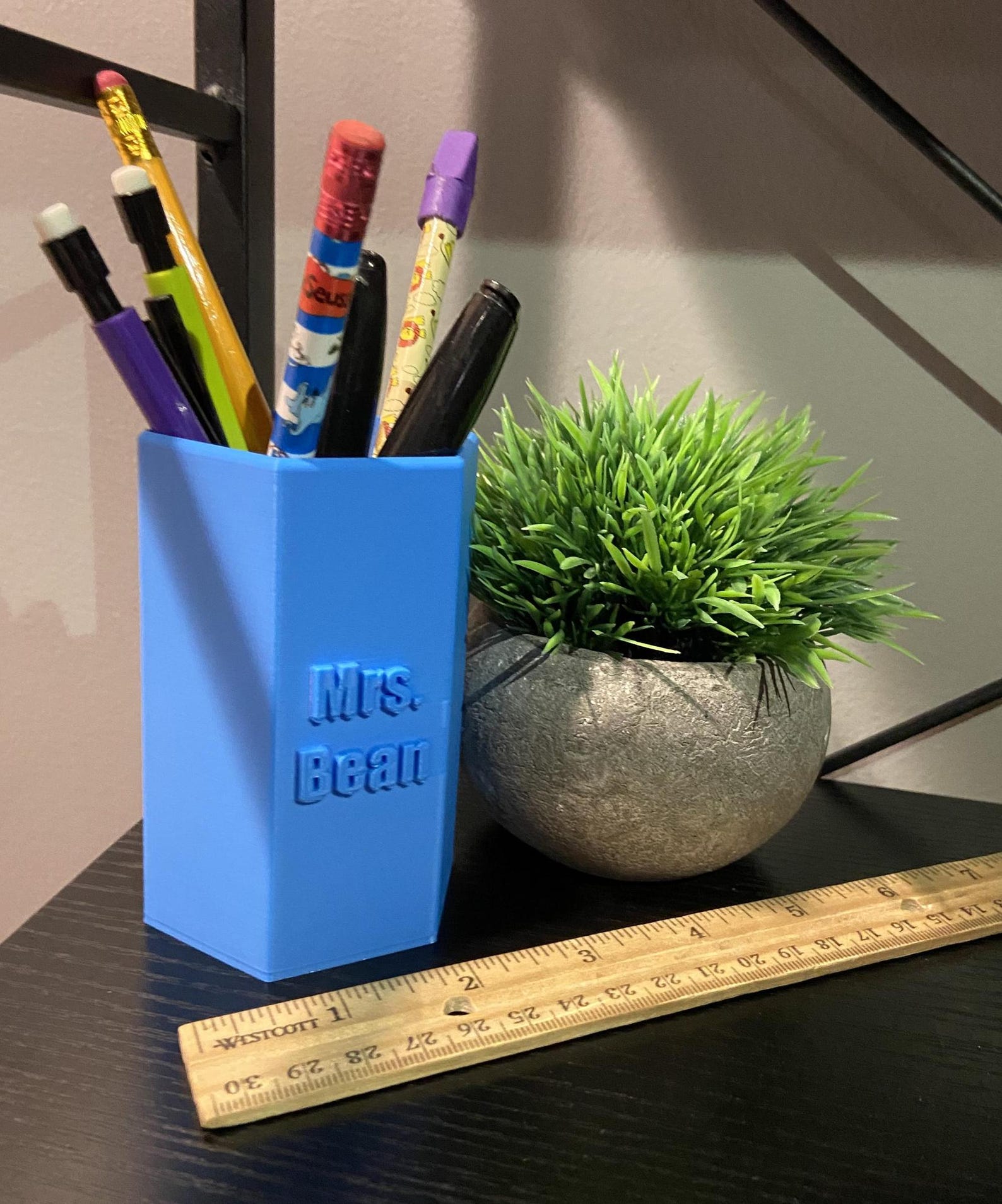 Hexagon Based Personalized Pen/pencil Holder - Custom 3d-printed ...