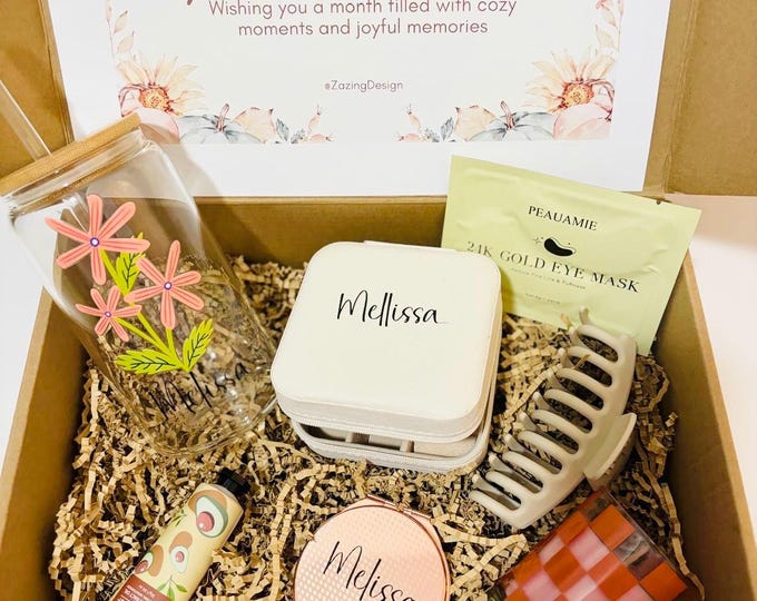Personalized Gift Box Set for Her Custom Gift Box for Mom Birthday Gift ...