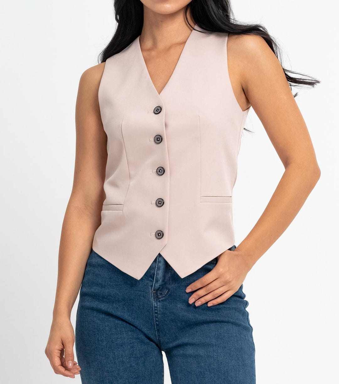 Fitted Blazer Vest – Elegant Tailored Layering Piece - Etsy