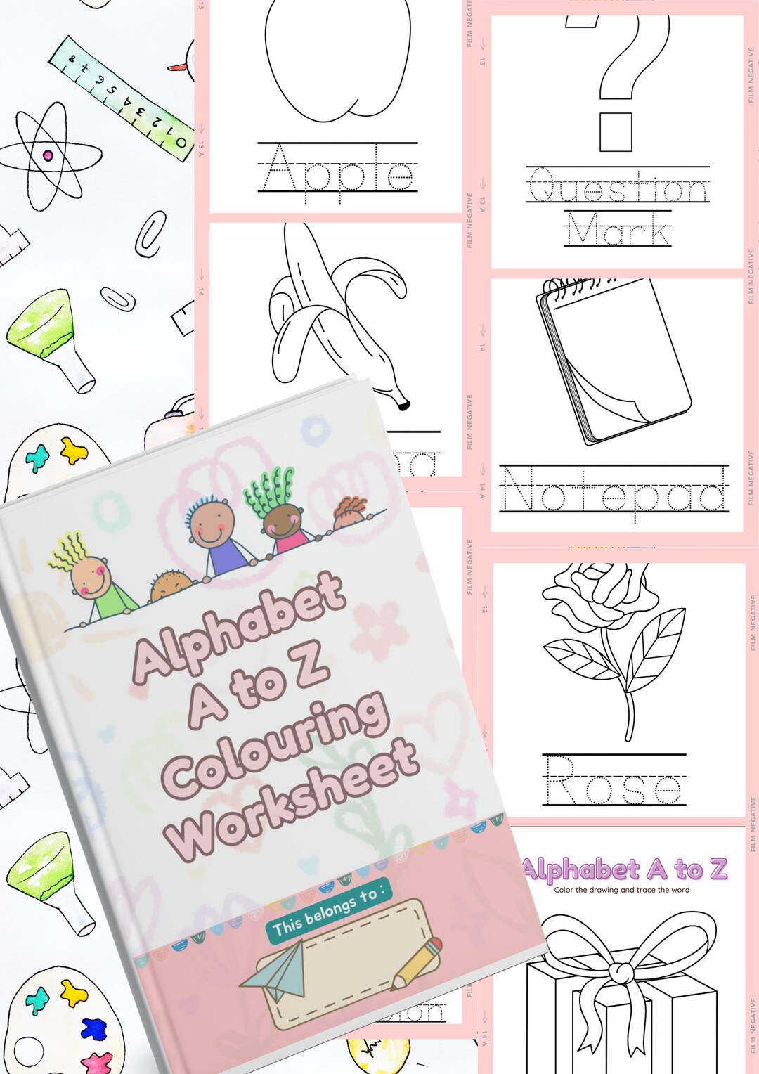 Alphabet A-Z Colouring Worksheet for Your Kids ! - Etsy