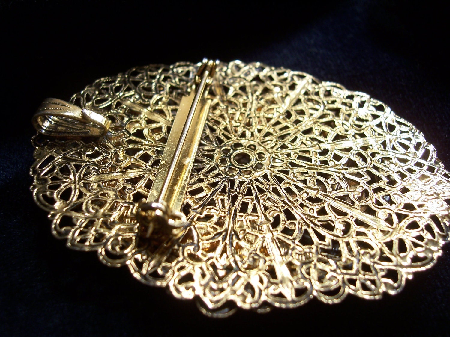 Vintage Repousse Cameo Bust Faux Pearl Pendant Brooch Pin | Etsy