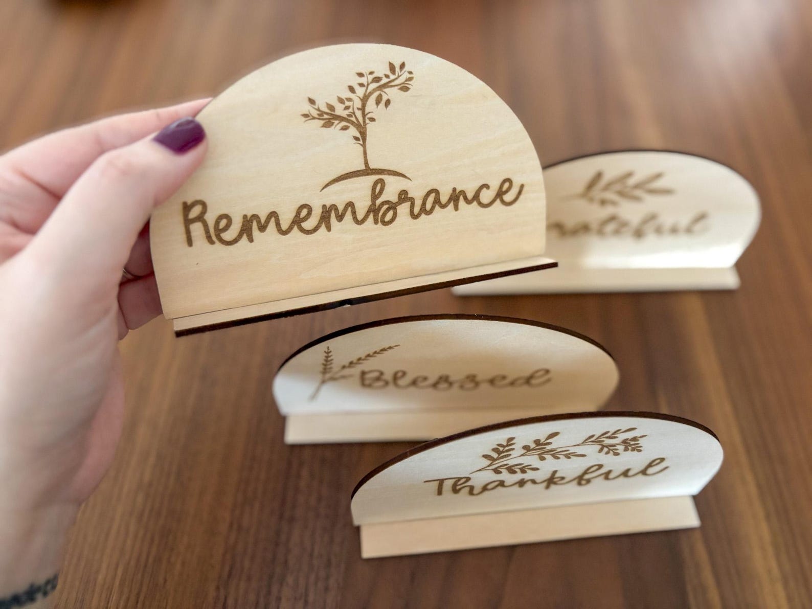 Wooden Table Settings, Wood Place Settings, Wood Food Label Signs - Etsy