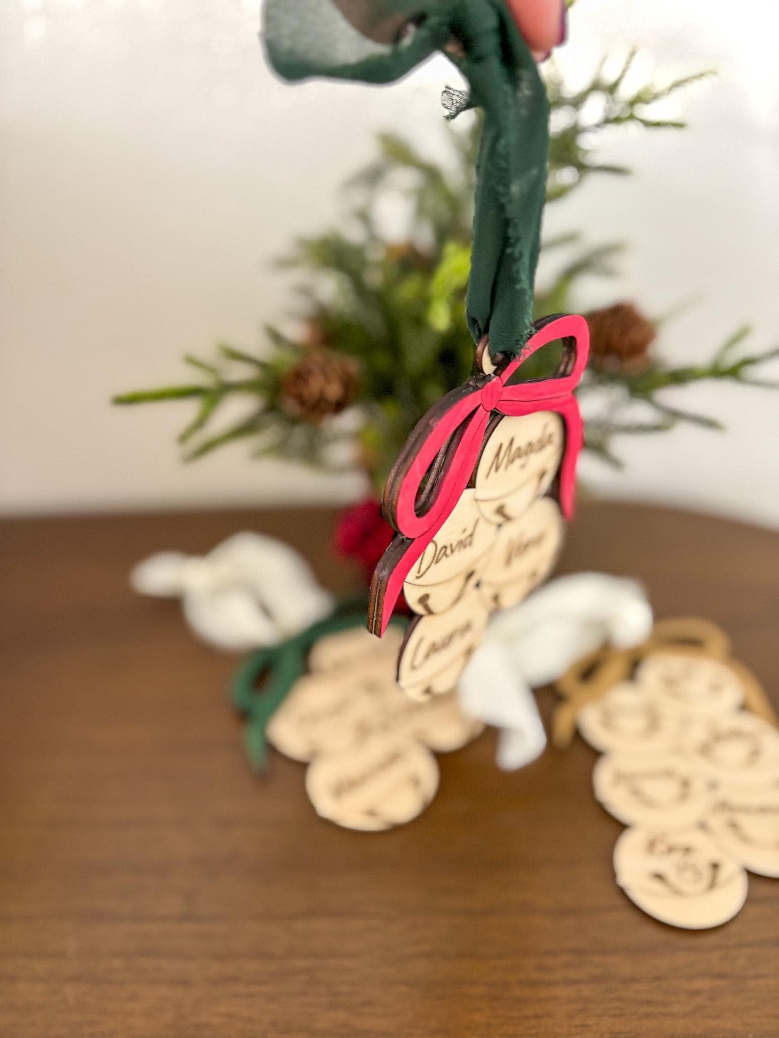 Personalized Jingle Bell Ornament, Jingle Bell Wood Ornament, Family ...