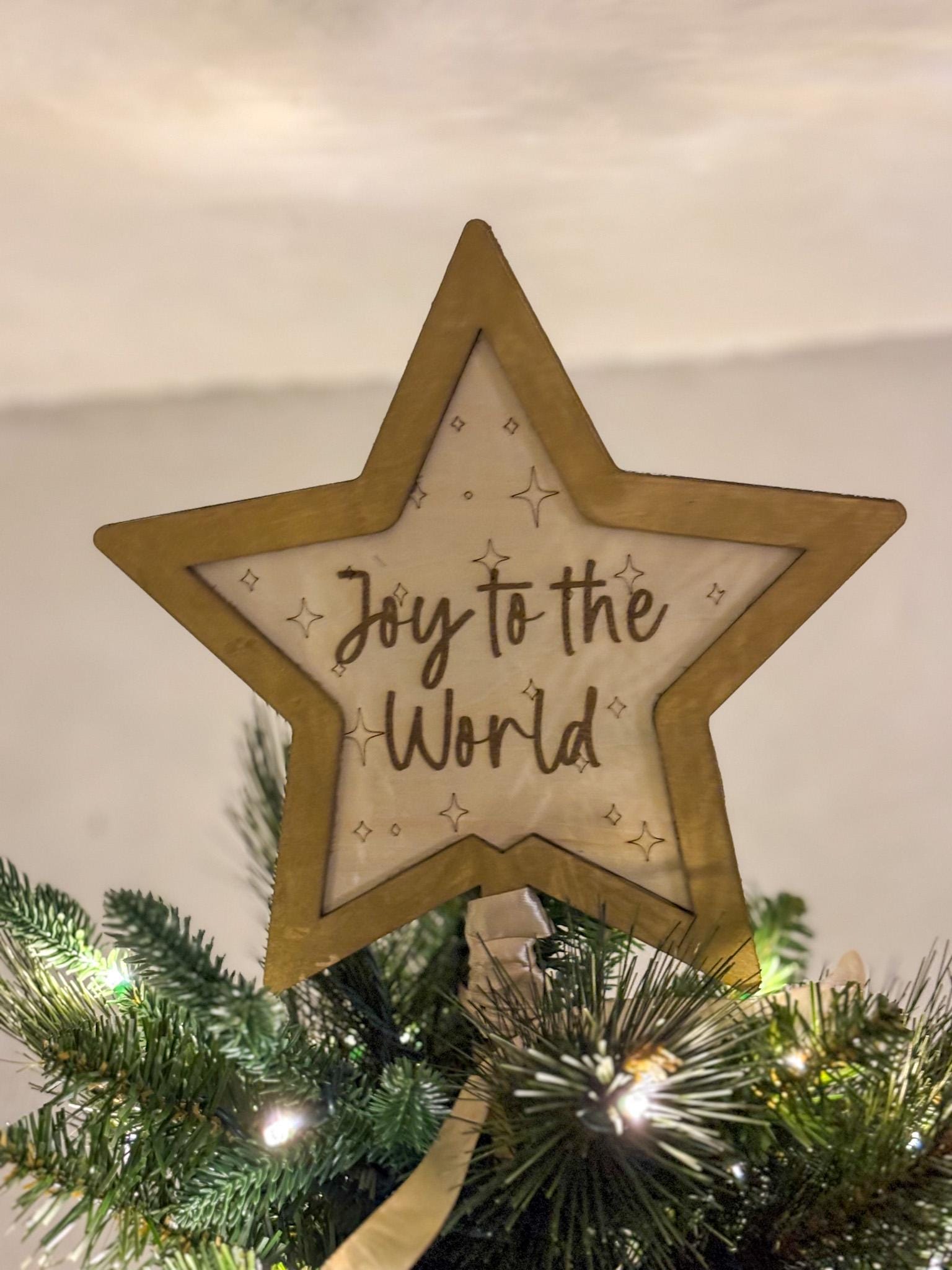 Personalized Christmas Tree Topper, Wooden Star Tree Topper, Family ...