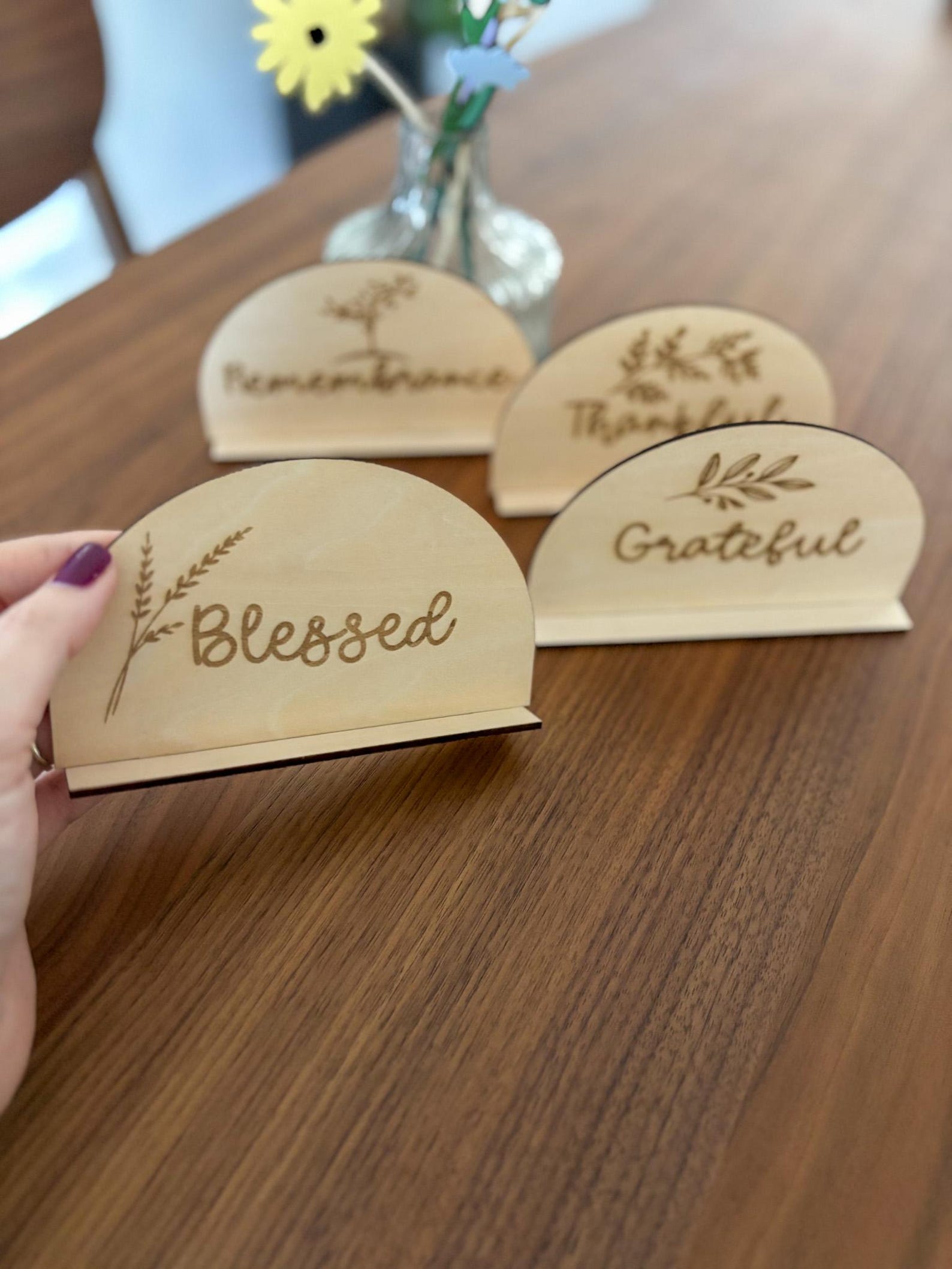 Wooden Table Settings, Wood Place Settings, Wood Food Label Signs - Etsy