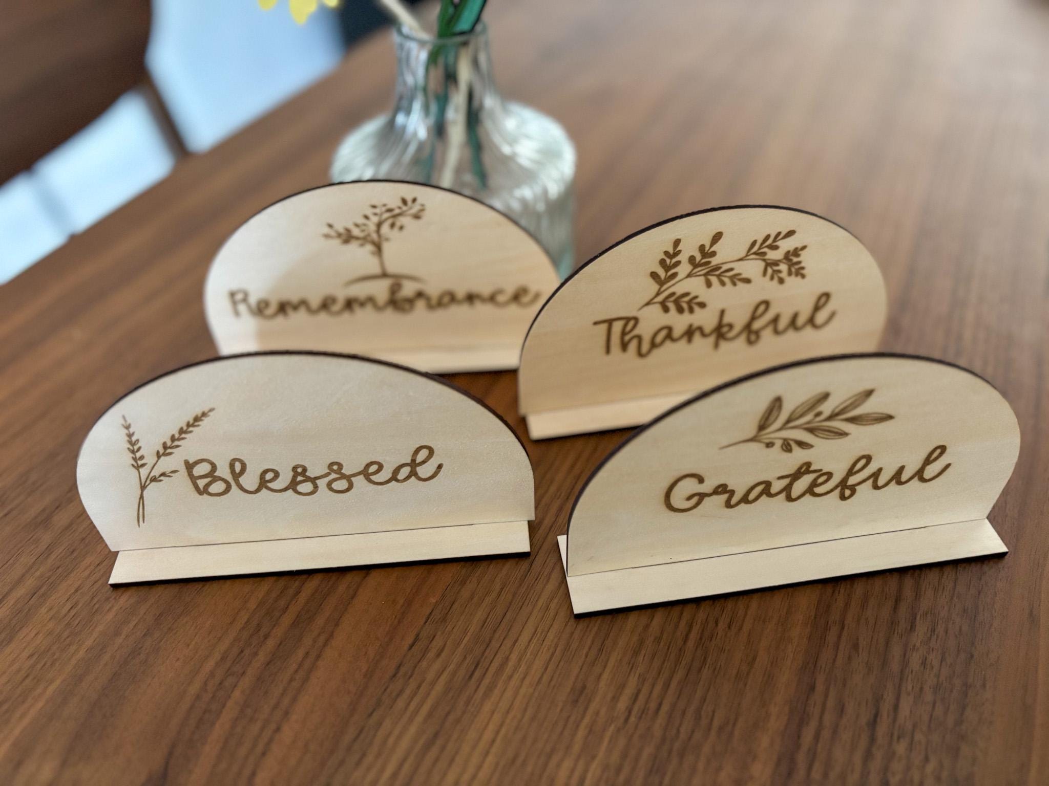 Thanksgiving Table Settings, Thanksgiving Place Settings, Wood Place ...