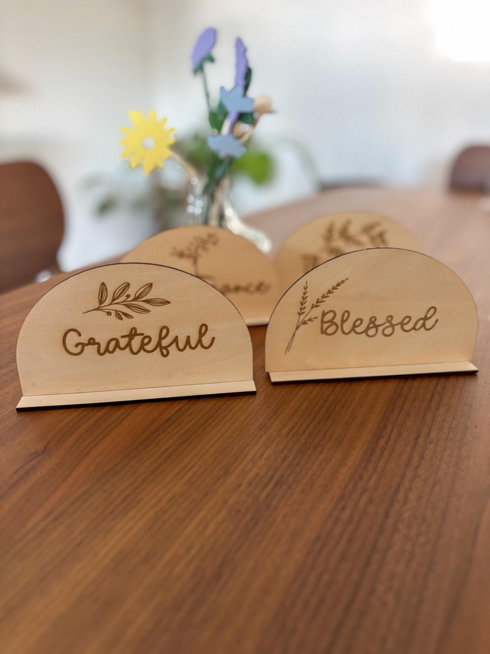 Wooden Table Settings, Wood Place Settings, Wood Food Label Signs - Etsy
