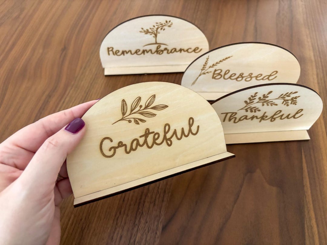 Wooden Table Settings, Wood Place Settings, Wood Food Label Signs - Etsy