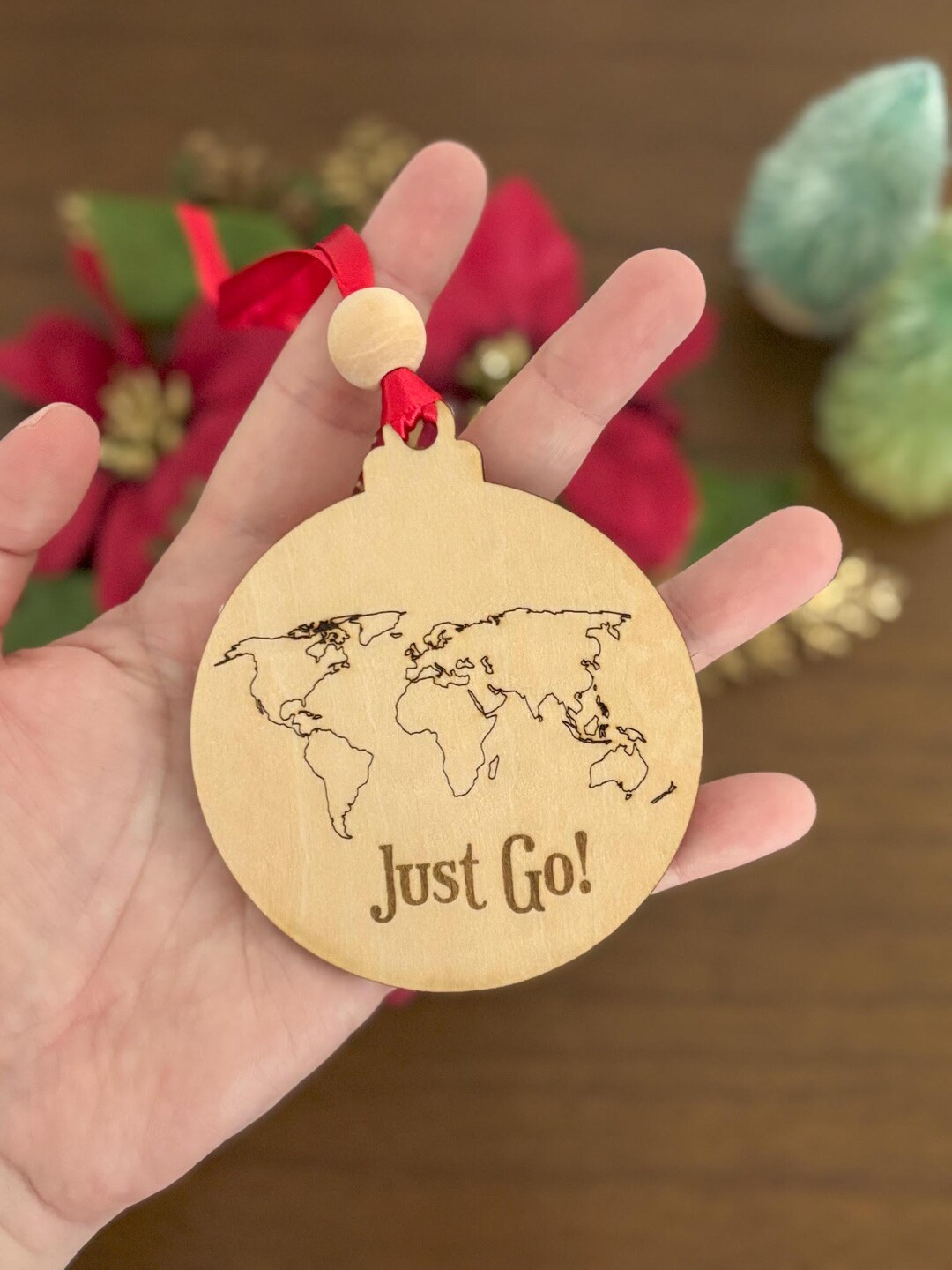 World Map Tree Ornament, World Globe Ornament, Traveler Ornament ...