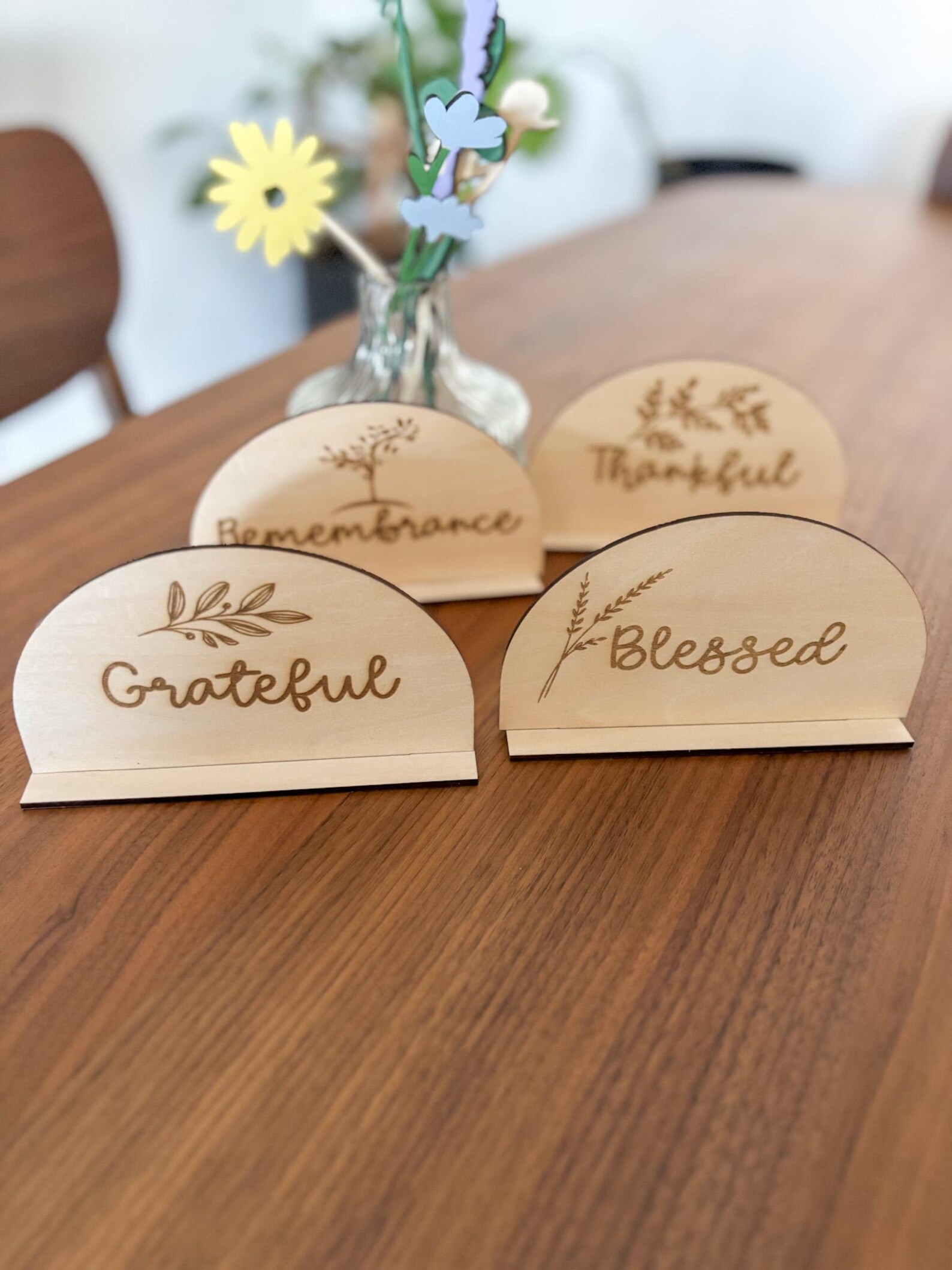 Wooden Table Settings, Wood Place Settings, Wood Food Label Signs - Etsy