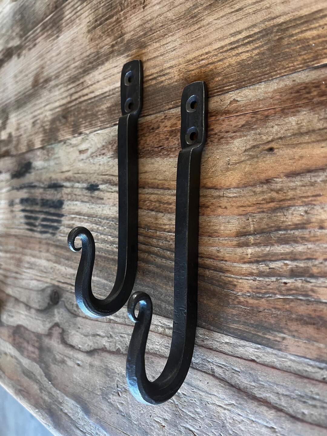 Hand Forged Wall Hook Set. Coat Hook. J Hook. Blacksmith Hook. Coat ...