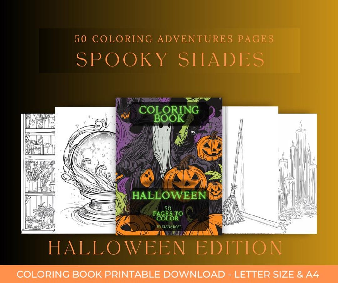 Halloween Coloring Book: 50 Spooky Pages (digital Download) - Etsy