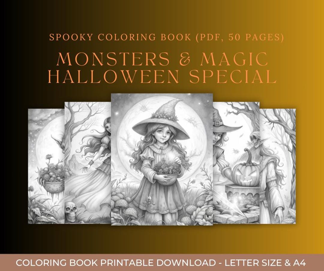 Monsters & Magic Halloween Special — Spooky Coloring Book (PDF, 50 ...