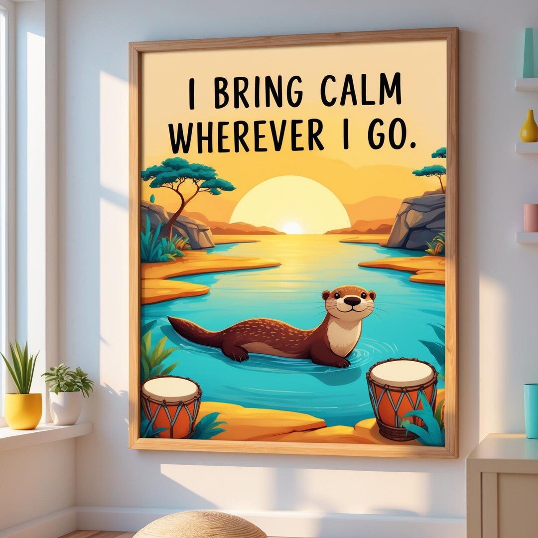 Otter Affirmation Poster: Kids' Wall Art, Nursery Decor (digital ...