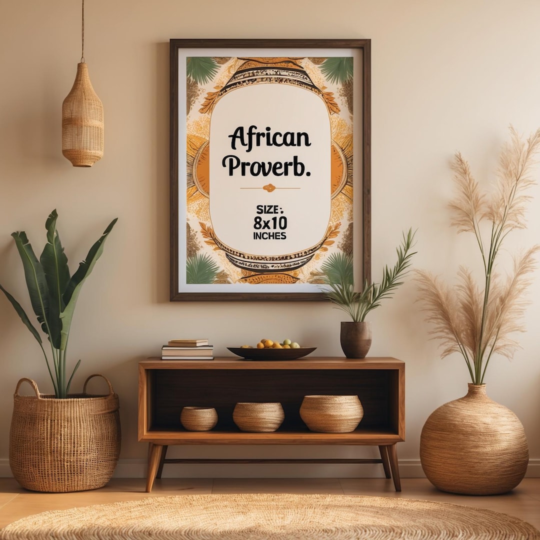 African Proverbs Printable Wall Art: Wisdom & Growth Quotes (digital ...