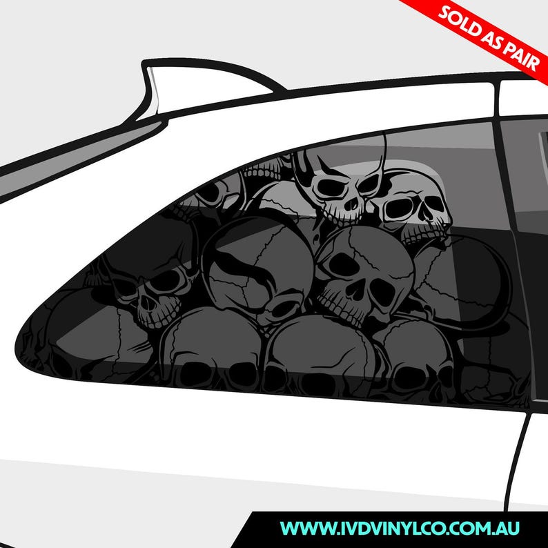 Skulls Pattern Quarter Window - Etsy